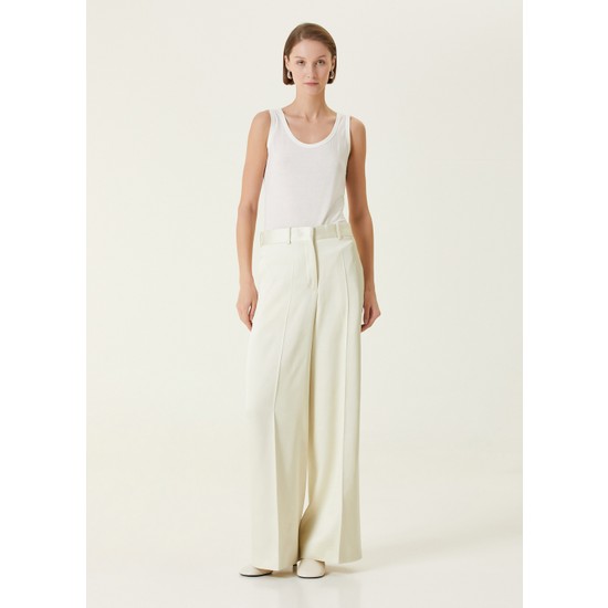 Jil Sander Krem Wide Leg Pantolon Beden: 34 Fiyatı