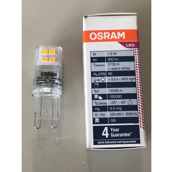 Osram 3 Adet G9 LED 1,9W=20W 200 Lümen 2700 Kelvin Sarı Fiyatı
