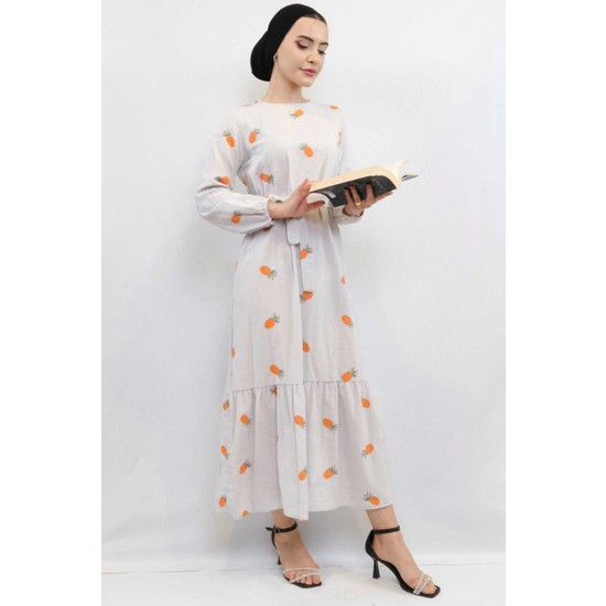 Winta Winta- Desenli Elbise Turuncu Fiyatı - Taksit Seçenekleri