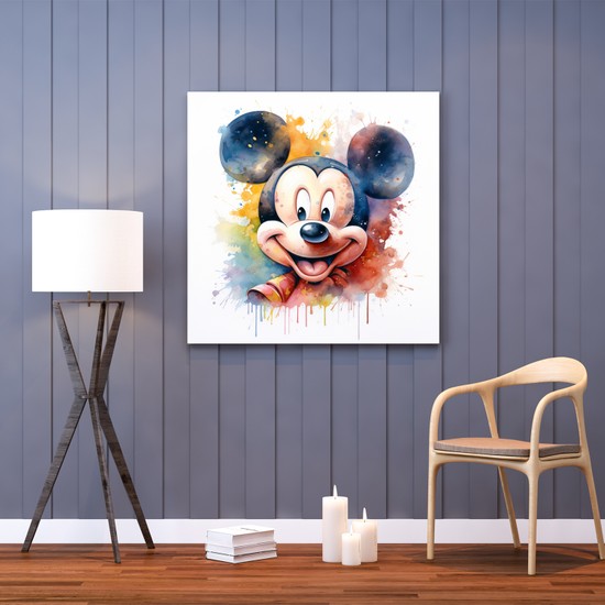 Painted Anarchy Suluboya Mickey Mouse Portresi Kanvas Tablo, Fiyatı