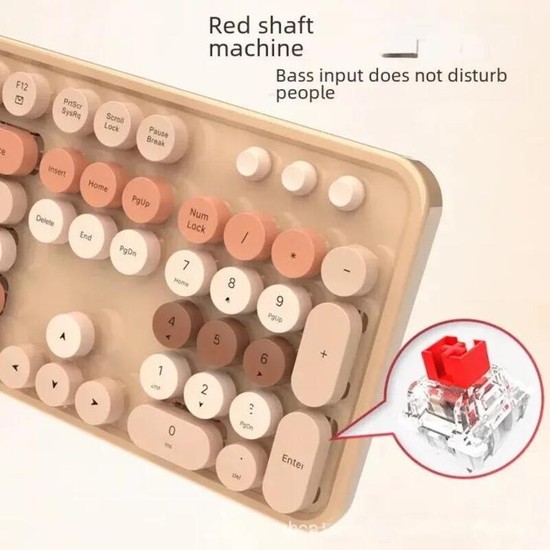Rabbit Tech Renkli Daktilo Tarzı Vintage Mekanik Klavye Fiyatı