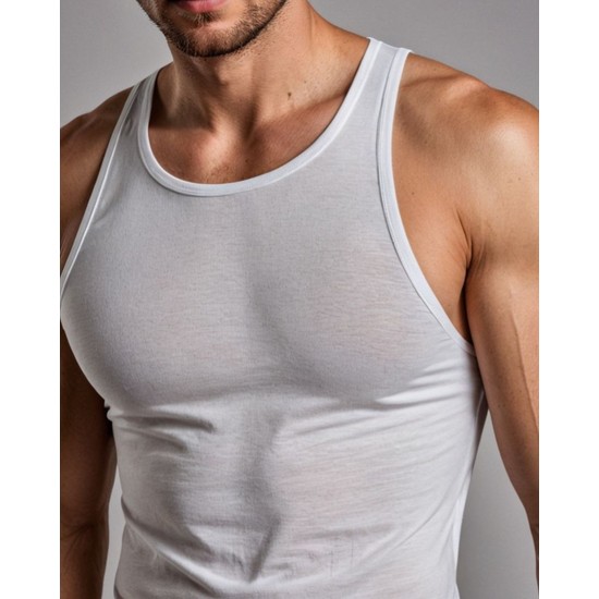 Mukada 2 Adet Premium Kalite - Trend Erkek Beyaz Atlet - Fiyatı