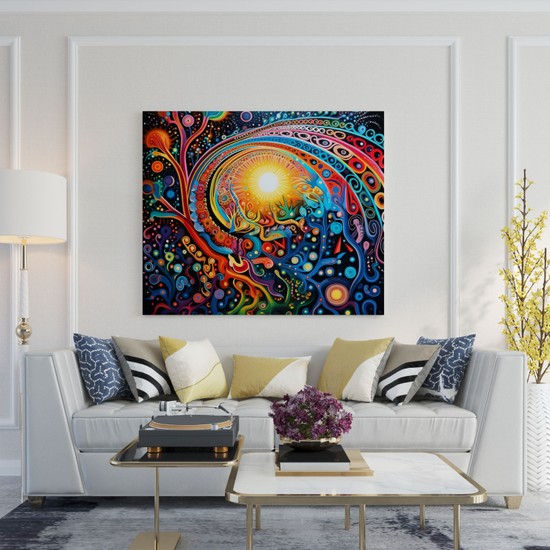 Painted Anarchy Aborijin Kanvas Tablo - Gökkuşağı Yılan Fiyatı