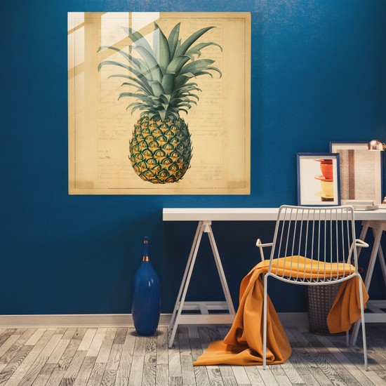 Painted Anarchy Vintage Ananas Retro Cam Baskı - Ananas, Fiyatı