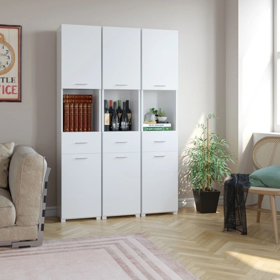 Aden Home Beyaz Mdf Dolap, Çok Amaçlı Çekmeceli Dolap, Mutfak Dolabı ...