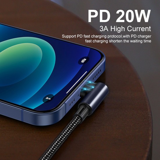 Forestl Digital 1m Type-C'den Dirsek Lightning Pd 20W 3A Telefon Hızlı ...