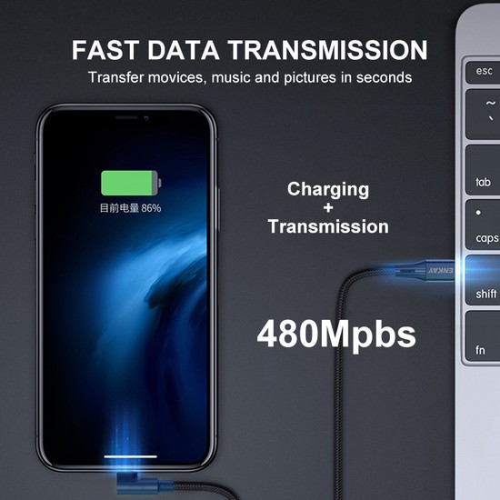 Forestl Digital 1m Type-C'den Dirsek Lightning Pd 20W 3A Telefon Hızlı ...