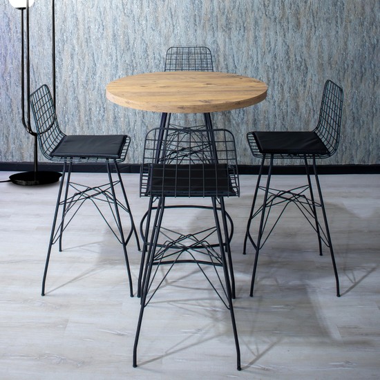 Mina 80X100 Oval Mutfak Yemek Masası 4 Kişilik Çapraz Telli Fiyatı