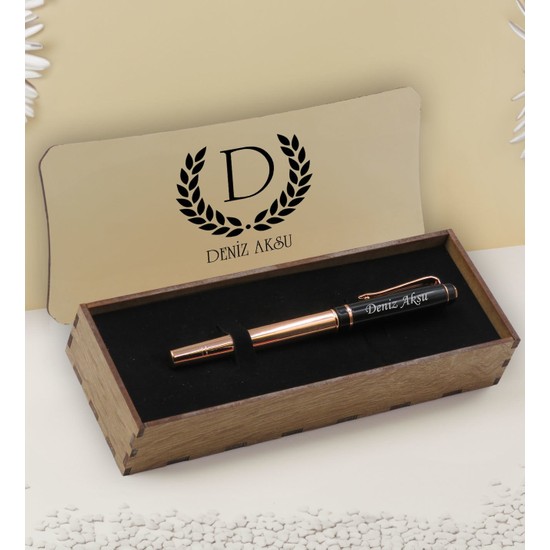 Bk Gift Kişiye Özel İsimli Ahşap Kutuda Bakır-Siyah Metal Fiyatı