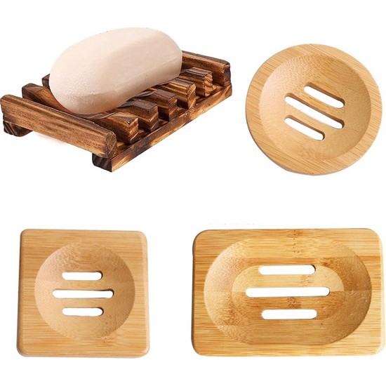 Zhuxi Shop C E Tarzı Doğal Bambu Sabunluk Banyo Sabun Tutucu Bambu Kutu ...