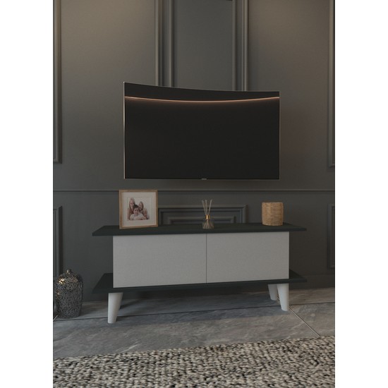 Newline Petra Tv Ünitesi 120 cm Antrasit-Beyaz Fiyatı