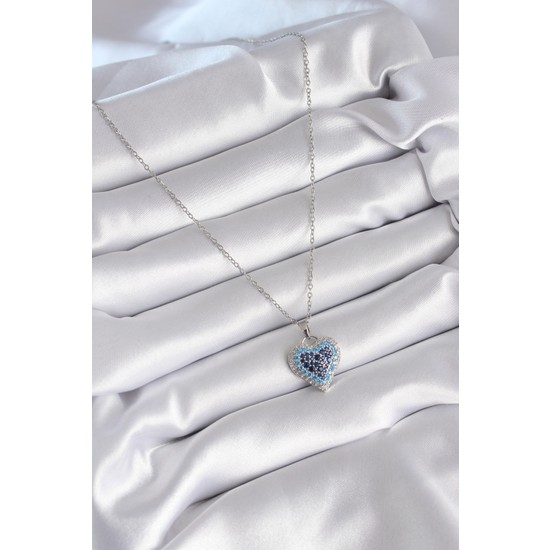 Synx Store 316L Çelik Gümüş Renk Nazar Boncuk Kalp Model Fiyatı