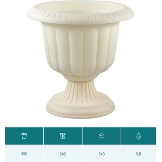 Neotan 47 Litre Nergiz Saksı Beyaz Dekoratif Saksı Fiyatı