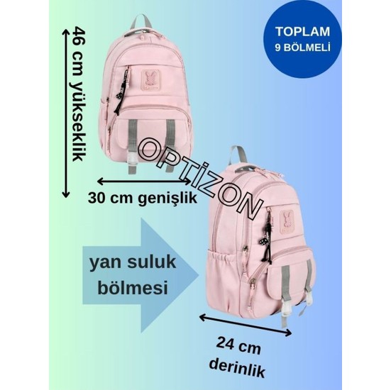 optizon Pembe Renk Tokalı Okul Çantası ve Prenses Suluk 2'li Fiyatı