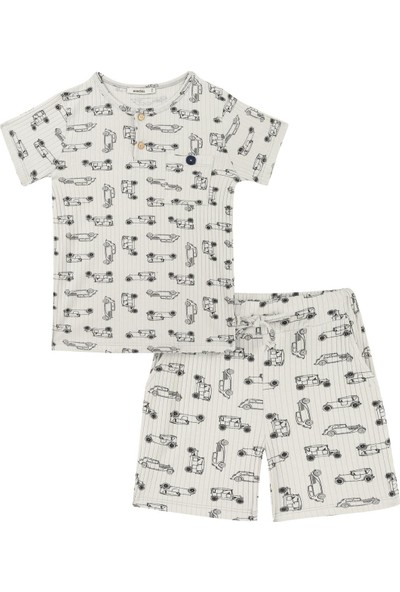 Antebies Araba Desen Şortlu Pijama