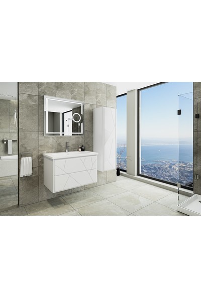 Netdeko Kiev 80 cm Banyo Dolabı-Beyaz(Boy Dolap Hariç ) Netdeko Kiev 80 cm Banyo Dolabı-Beyaz(Boy Dolap Hariç )