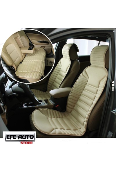 Bej Oto Koltuk Minderi Bej Takım 3'Lü Set