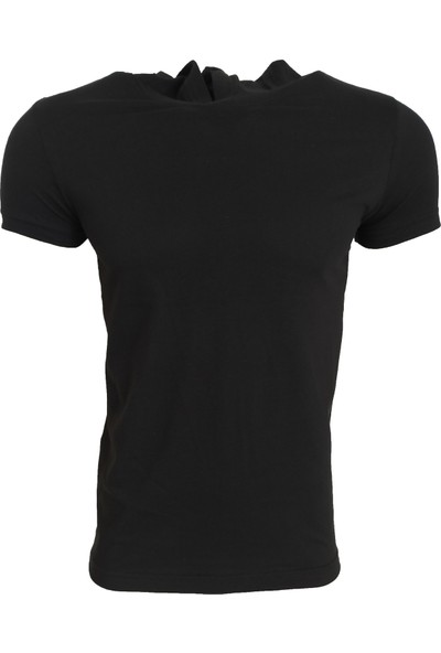 Raf Coll Basic Siyah Unisex Kısa Kollu Kapüşonlu Slim Fit T-Shirt Raf Coll Basic Siyah Unisex Kısa Kollu Kapüşonlu Slim Fit T-Shirt