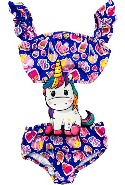 Unicorn Kız Çocuk Bikini Mayokini