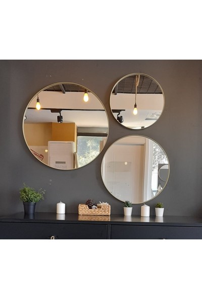 Mensa Helen 3 Parça Açık Gold Ahşap Çerçeveli Dekoratif AYNA(61,49,39CM) Mensa Helen 3 Parça Açık Gold Ahşap Çerçeveli Dekoratif AYNA(61,49,39CM)