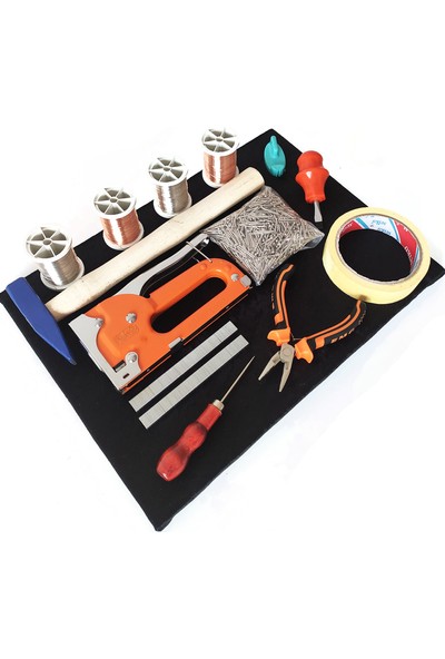 Tuğra Tablo Filografi Set & Zımba Makineli&kumaş Kaplı Tahta Full Set