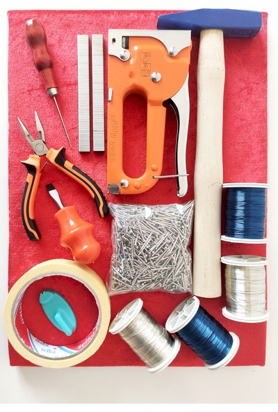 Tuğra Tablo Filografi Set & Zımba Makineli&kumaş Kaplı Tahta Full Set Vav Kalıp