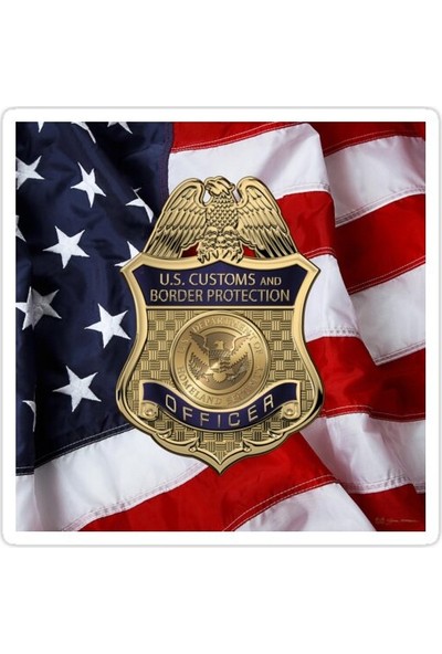 Universal Abd Gümrük Ve Sınır Koruması - Cbp Görevlisi Rozeti, Amerikan Bayrağı