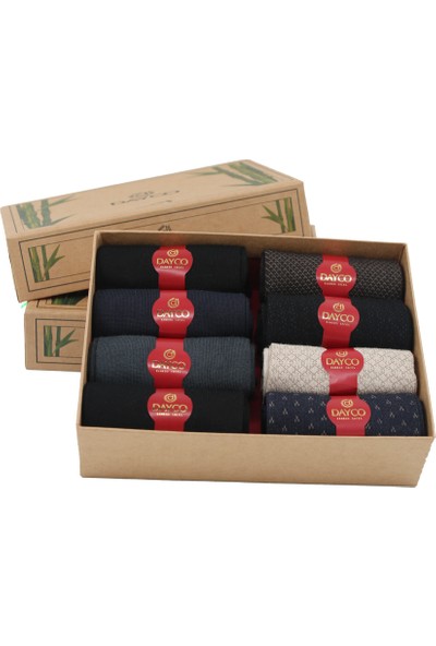 Dayco Premium 8'li Karışık Renk Bambu Çorap