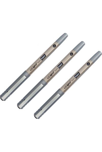 Liqeo Super Point Roller Kalem Siyah 0.7 mm 3 Adet