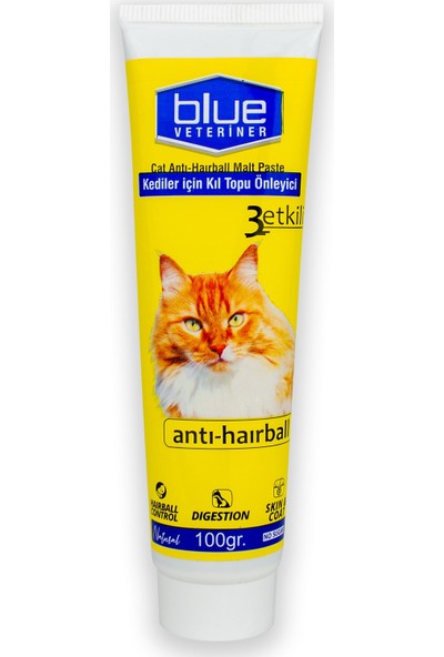 Blue Veteriner Tüy Yumağı Atıcı 3 Etkili Kedi Malt Macunu 30 gr Blue Veteriner Tüy Yumağı Atıcı 3 Etkili Kedi Malt Macunu 30 gr