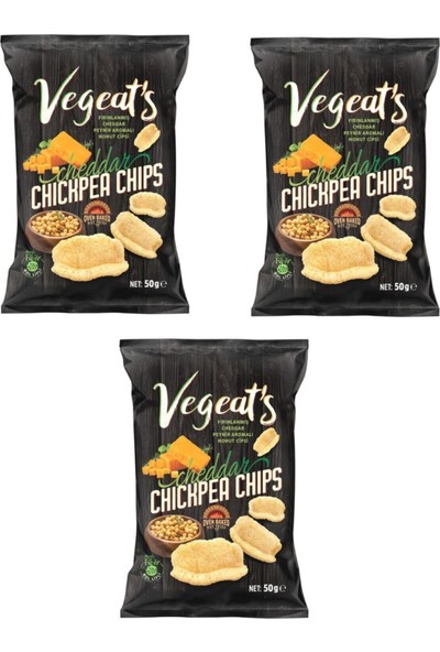 Vegeat Fırınlanmış Cheddar Peynirli Nohut Cipsi 3'lü Vegeat Fırınlanmış Cheddar Peynirli Nohut Cipsi 3'lü