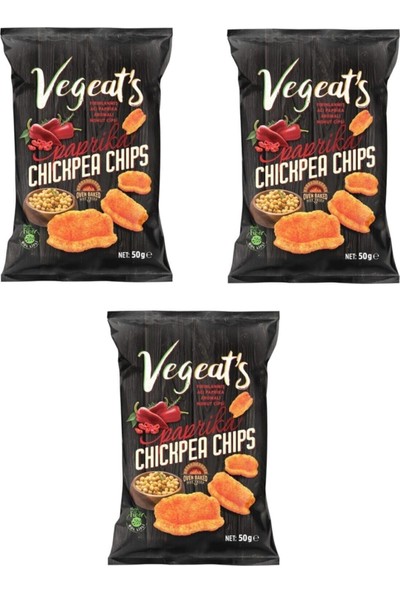 Vegeat Fırınlanmış Acı Paprika Aromalı Nohut Cipsi 3'ü