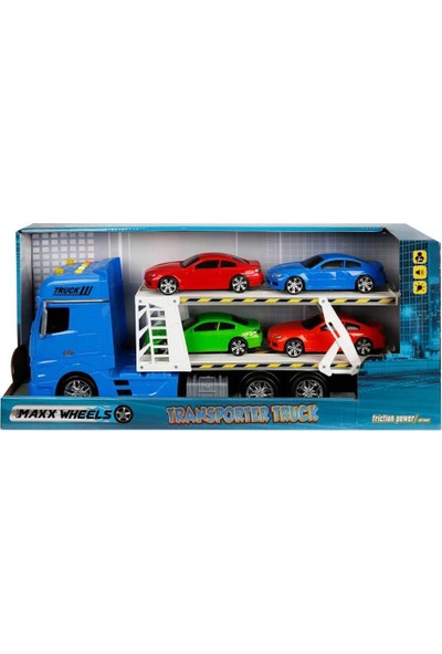 Sunman 1:24 Maxx Wheels Sesli ve Işıklı 2 Katlı Transporter Tır 44 Cm. - Mavi Tır Sunman 1:24 Maxx Wheels Sesli ve Işıklı 2 Katlı Transporter Tır 44 Cm. - Mavi Tır