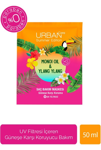 URBAN Care Summer-Monoi Yağı&Ylang Ylang Duş Öncesi Onarıcı Saç Bakım Maskesi-Vegan-50 ML URBAN Care Summer-Monoi Yağı&Ylang Ylang Duş Öncesi Onarıcı Saç Bakım Maskesi-Vegan-50 ML