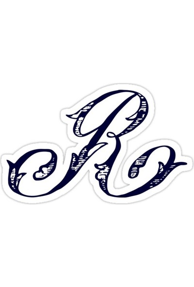 Universal Vintage Şık Beyaz Lacivert Monogram Harf R Sticker Araba Oto Arma Duvar Sticker Universal Vintage Şık Beyaz Lacivert Monogram Harf R Sticker Araba Oto Arma Duvar Sticker