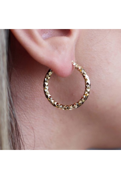 Değerli Kuyumculuk Prizma Halka Küpe