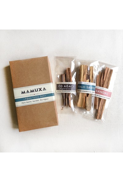 Mamuxa - Ağaç Tütsüler Paketi No.1 -Palo Santo, Sandal, Öd- Mamuxa - Ağaç Tütsüler Paketi No.1 -Palo Santo, Sandal, Öd-