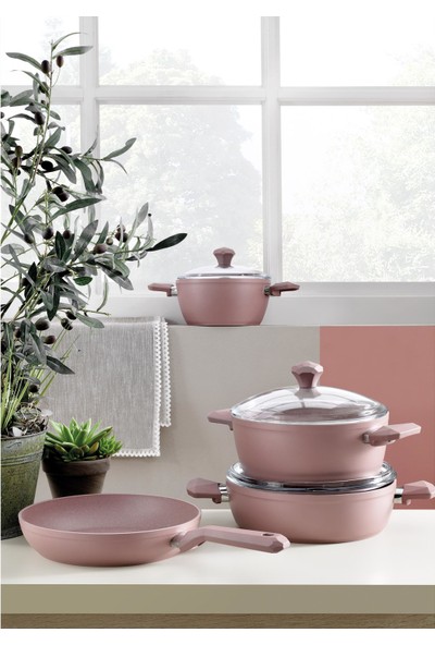 Pierre Cardin 7 Parça Graniks Pudra Tencere Seti Pierre Cardin 7 Parça Graniks Pudra Tencere Seti