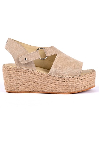 Su Espadril Yvonne Kum Gerçek Süet Platform Sandalet Su Espadril Yvonne Kum Gerçek Süet Platform Sandalet