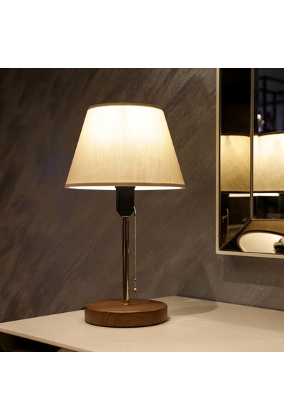 Homing Sera Ahşap Ayaklı Abajur / Kumaş Başlık