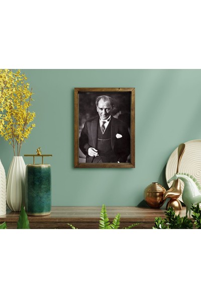 Bk Gift Atatürk Tasarımlı Doğal Masif Ahşap Çerçeveli Tablo22 Bk Gift Atatürk Tasarımlı Doğal Masif Ahşap Çerçeveli Tablo22