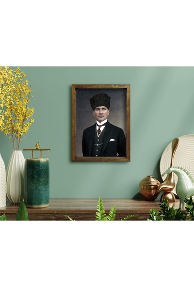 Bk Gift Atatürk Tasarımlı Doğal Masif Ahşap Çerçeveli Tablo21 Bk Gift Atatürk Tasarımlı Doğal Masif Ahşap Çerçeveli Tablo21