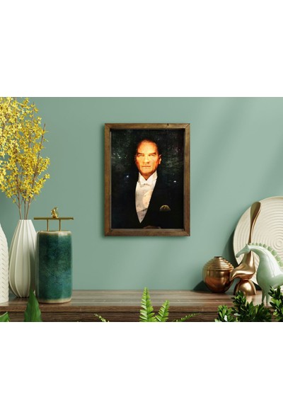 Bk Gift Atatürk Tasarımlı Doğal Masif Ahşap Çerçeveli Tablo1