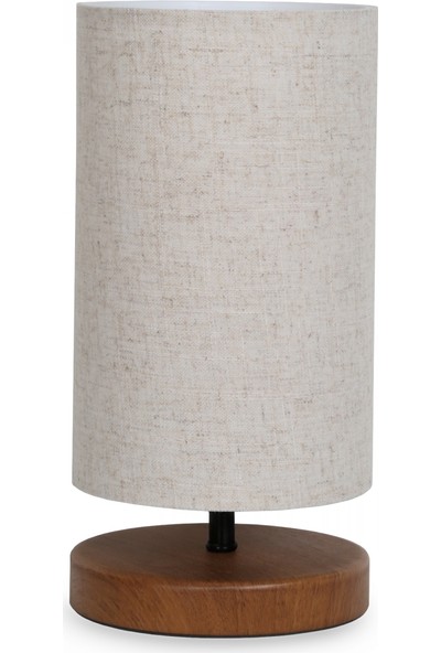 Homing Pu Tasarım Ahşap Ayaklı Abajur / Kumaş Başlık