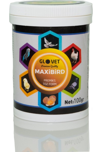 Glovet Maxibird 100 gr Premiks Vitamin Mineral Güvercin Civciv Tavuk Hindi Ördek Süs Tavuğu Muhabbet Kuş Kahverengi Yumurta