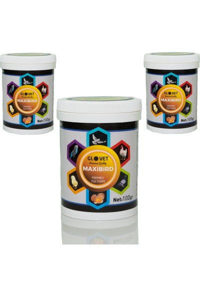 Glovet Maxibird 100 gr 3 Adet Premiks Vitamin Mineral Civciv Güvercin Posta Şebap Taklacı Süs Güvercini Mavi Yumurta Glovet Maxibird 100 gr 3 Adet Premiks Vitamin Mineral Civciv Güvercin Posta Şebap Taklacı Süs Güvercini Mavi Yumurta