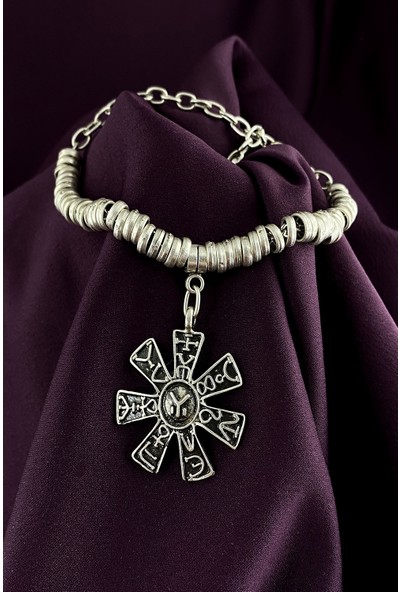 Mooni Accessories Kayı Boyu Sembollü Mat Gümüş Kaplama Ayarlanabilir Halhal Mooni Accessories Kayı Boyu Sembollü Mat Gümüş Kaplama Ayarlanabilir Halhal