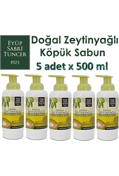 Eyüp Sabri Tuncer Doğal Zeytinyağlı Köpük Sabun 500ML x 5 Adet Eyüp Sabri Tuncer Doğal Zeytinyağlı Köpük Sabun 500ML x 5 Adet