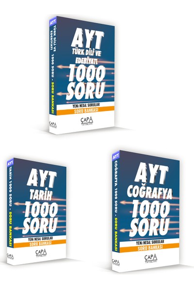 Çapa Yayınları Ayt Edebiyat - Tarih - Coğrafya Soru Seti 3 Kitap Çapa Yayınları Ayt Edebiyat - Tarih - Coğrafya Soru Seti 3 Kitap