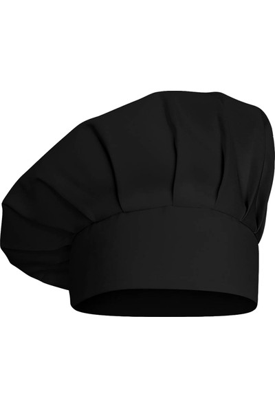 Dr. Mia Siyah Mantar Kep Aşçı Kep Şef Şapkası Alpaka Kumaş